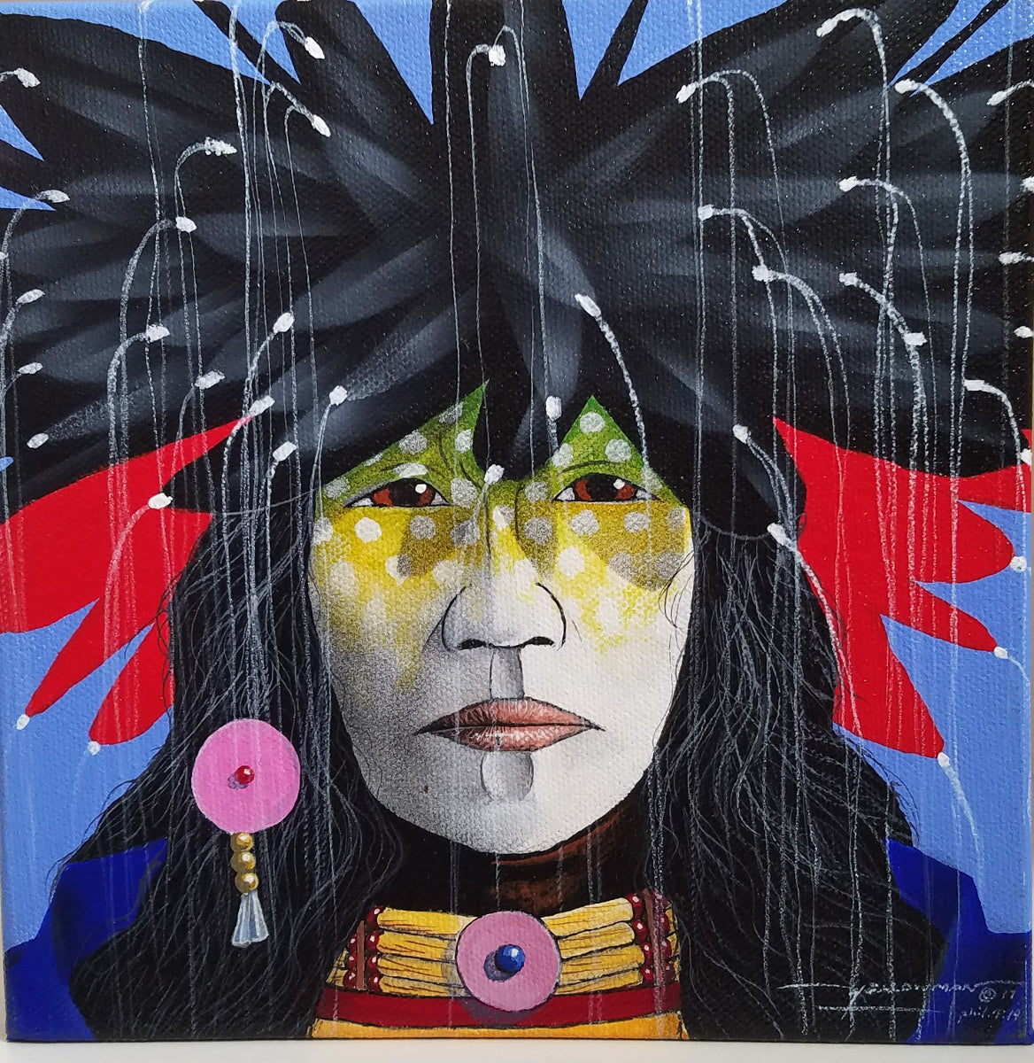 Yellowman Painting "Always Watching" – Plainsmen Gallery Fine Art