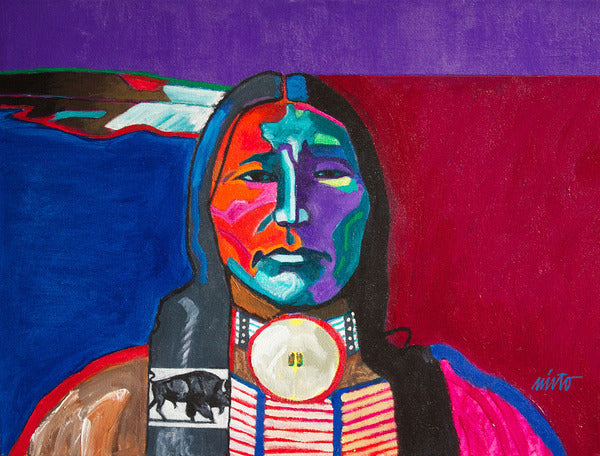 John Nieto Original Painting "Buffalo Culture" Contemporary western art ...