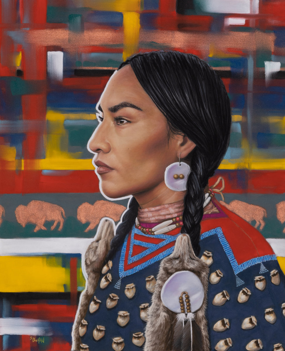 Sarah Boston Painting "Buffalo Mother" – Plainsmen Gallery Fine Art