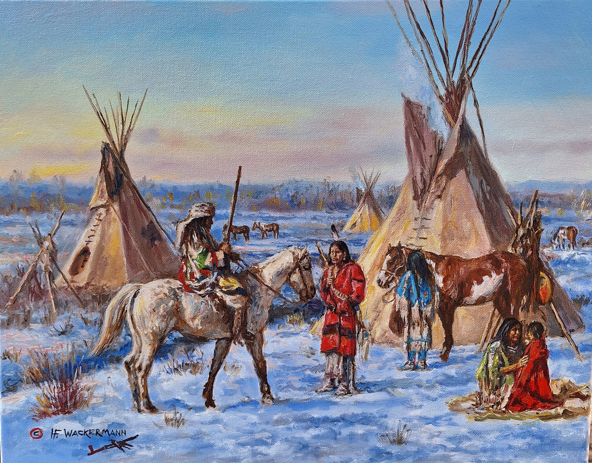 Hubert Wachermann Painting "Cheyenne Winter Camp" New! – Plainsmen ...