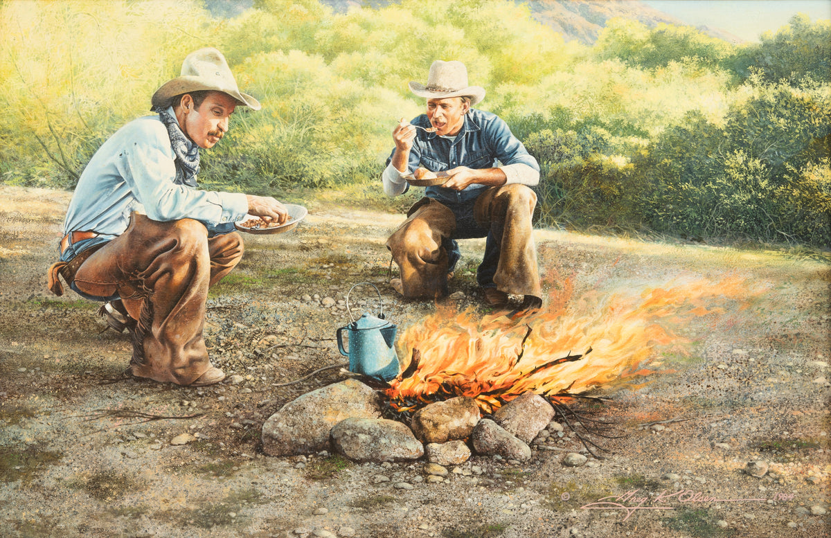 Eating Beans by Greg Olsen Original Oil Painting Available – Plainsmen ...