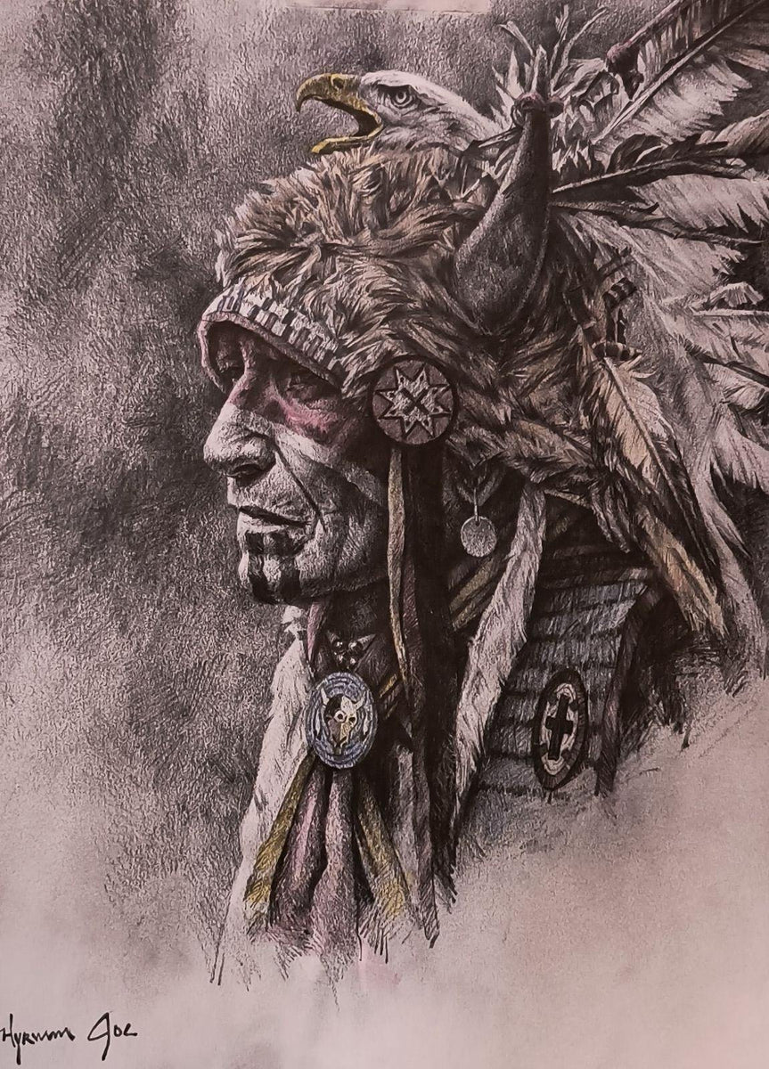 Hyrum Joe Original Drawing "He Dances for his Cheyenne People ...