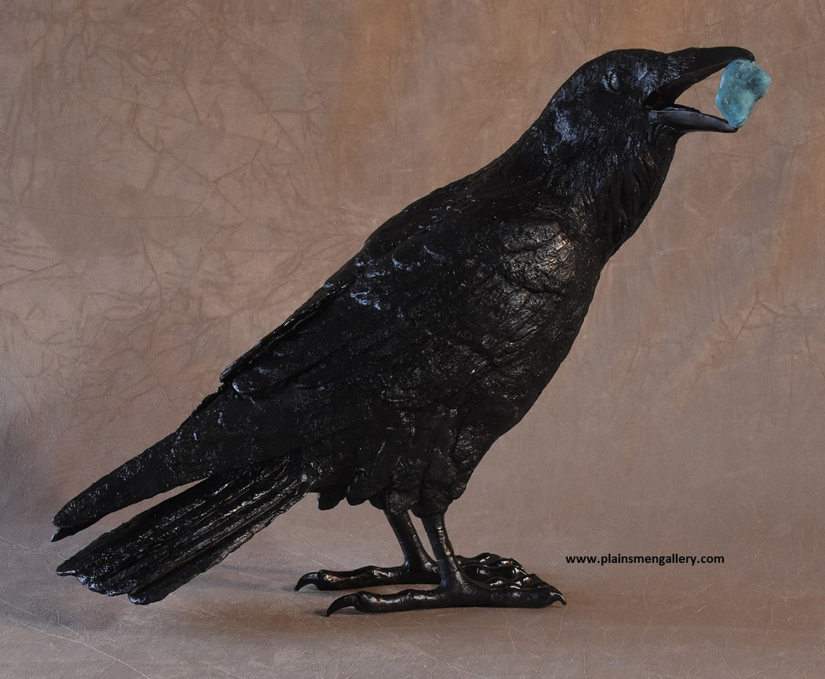 Jim Eppler Bronze "Raven IIIE with Turquoise" Available Wildlife Art ...